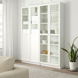 IKEA BILLY / OXBERG B&uuml;cherregal mit Paneel-/Vitrt&uuml;ren