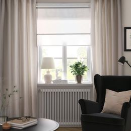 IKEA LENDA 2 Gardinen + Raffhalter