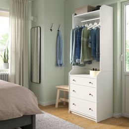 IKEA HAUGA Kleiderschr., offen mit 3 Schubl