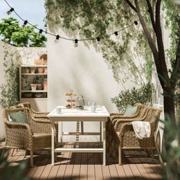 IKEA BONDHOLMEN / ULVEV&Auml;R Tisch+6 Armlehnst&uuml;hle/au&szlig;en