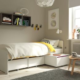 IKEA SL&Auml;KT Bettgestell mit 3 Aufbewahrungen