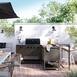IKEA B&Aring;TSK&Auml;R Au&szlig;enk&uuml;che mit Gasgrill+Bartisch