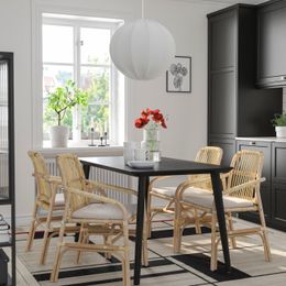 IKEA LISABO / SALN&Ouml; Tisch und 4 Armlehnst&uuml;hle