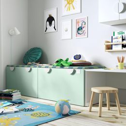 IKEA SM&Aring;STAD Bank mit Kasten