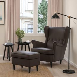 IKEA STRANDMON Sessel und Hocker