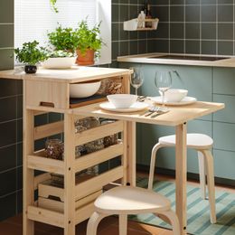 IKEA RESAR&Ouml; Klapptisch mit Aufbewahrung mobil