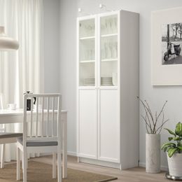 IKEA BILLY / OXBERG B&uuml;cherregal mit Paneel-/Vitrt&uuml;ren