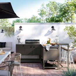 IKEA B&Aring;TSK&Auml;R Au&szlig;enk&uuml;che m Kohlegrill+Bartisch