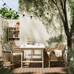 IKEA BONDHOLMEN / ULVEV&Auml;R Tisch+6 Armlehnst&uuml;hle/au&szlig;en