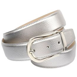 Anthoni Crown Damen Lederg&uuml;rtel in Hirschpr&auml;gung silber 80