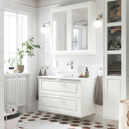 IKEA T&Auml;NNFORSEN / V&Auml;STERSJ&Ouml;N Waschbschr+Schubladen/Waschb/Mibatt