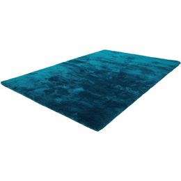 Obsession Hochflor-Teppich &raquo;My Curacao 490&laquo; rechteckig 35 mm H&ouml;he Uni-Farben, sehr weicher Kuschelflor, handgetuftet blau Mikropolyester B : 80cm 1 Stk., 35mm, 