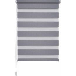 Liedeco Doppelrollo &raquo;Klemmfix-Duo-Rollo&laquo; Lichtschutz ohne Bohren 1 St&uuml;ck grau Polyester 160cm, 45cm