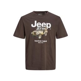 Jack & Jones Jack & Jones Shirt Einfarbiges Kurzarmshirt JORJEEP GRAPHIC TEE SS CREW NECK mit Print-Motiv in Regular Fit