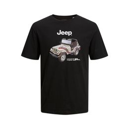 Jack & Jones Jack & Jones Shirt Einfarbiges Kurzarmshirt JORJEEP GRAPHIC TEE SS CREW NECK mit Print-Motiv in Regular Fit