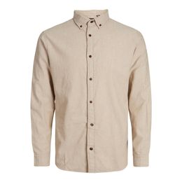 Jack & Jones Jack & Jones Hemd Unifarbenes Langarmhemd JWHHEATHER SHIRT mit Button-Down Kragen in Slim-Fit