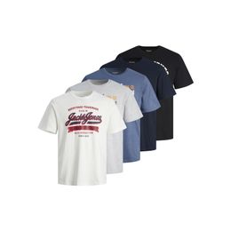 Jack & Jones Jack & Jones T-Shirt Logo T-Shirt mit Print Mix 5 Pack