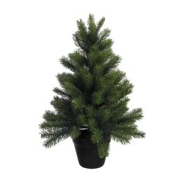 Creativ deco K&uuml;nstlicher Weihnachtsbaum &raquo;Weihnachtsdeko aussen, k&uuml;nstlicher Christbaum, Tannenbaum&laquo; mit schwarzem Kunststoff-Topf gr&uuml;n Polypropylen H: