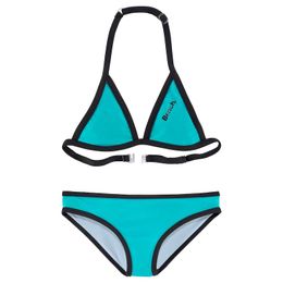 Bench. M&auml;dchen Triangel-Bikini mit Logoprint an Top und Hose blau 122/128, N-Gr