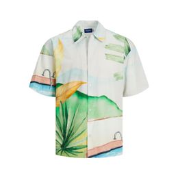 Jack & Jones Jack & Jones Hemd Kurzarmhemd LANDSCAPE SHIRT mit Kentkragen, Knopfleiste und All-Over-Print