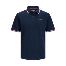 Jack & Jones Jack & Jones Poloshirt CAMPA Polo Kurzarmshirt mit Kontraststreifen und Logo-Print