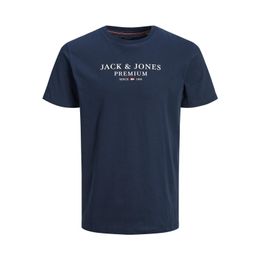 Jack & Jones Jack & Jones T-Shirt ARCHIE Kurzarmshirt mit Rundhalsausschnitt und erhabenen Label-Print