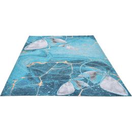 Gino Falcone Teppich &raquo;Cosima-110&laquo; rechteckig 3 mm H&ouml;he flachgeweber Jaquard-Teppich, mit Chenillegarn, modernes Design blau Polyester B : 190cm 1 Stk., 3mm, L: 