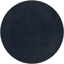 Paco Home Teppich &raquo;Porto 890&laquo; rund 13 mm H&ouml;he Kurzflor, Uni-Farben, ideal im Wohnzimmer & Schlafzimmer blau Polypropylen &Oslash; 120cm 1 Stk., 13mm, &Oslash; 120cm