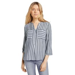 Tom Tailor Damen Tom Tailor Schlupfbluse mit verdeckter Knopfleiste blau 40