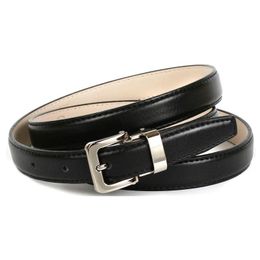 Anthoni Crown Damen Lederg&uuml;rtel genarbt, in schmaler Form schwarz 90