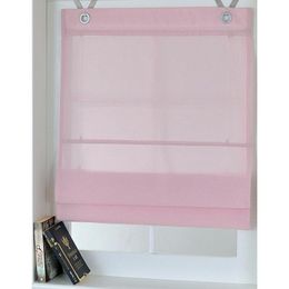 Kutti Raffrollo &raquo;Kessy Bessy&laquo; mit Hakenaufh&auml;ngung ohne Bohren freih&auml;ngend halbtransparent, Baumwolle, Polyester, Hakenaufh&auml;ngung lila Obermaterial: 65% 