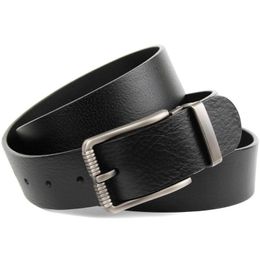 Anthoni Crown Herren Lederg&uuml;rtel Denim-G&uuml;rtel mit silberfarbener Dornschlie&szlig;e schwarz 95
