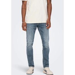 Only & Sons Only & Sons Herren ONLY & SONS Slim-fit-Jeans &raquo;OS ONSLOOM SLIM BLUE GREY 40&laquo; mit Destroyed Effekt blau 28, L&auml;nge 32