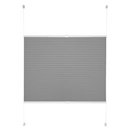 GOOD LIFE Plissee &raquo;Ada&laquo; Lichtschutz ohne Bohren verspannt Lichtschutz grau Obermaterial: 100% Polyester 150cm, zweiseitig verschiebbar, 50cm