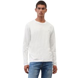 Marc O'Polo Marc O'polo Herren Marc O'Polo Langarmshirt mit dezentem Logo-Print vorne wei&szlig; XXL