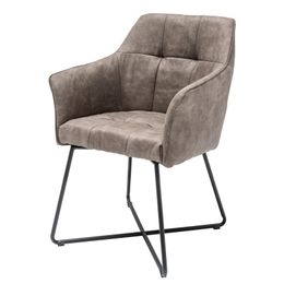 Riess Ambiente riess-ambiente Stuhl LOFT - Microfaser vintage taupe mit Armlehne