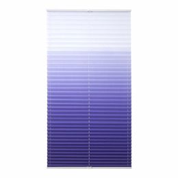 Liedeco Plissee &raquo;Farbverlauf&laquo; Lichtschutz ohne Bohren verspannt blau Obermaterial: 100% Polyester 130cm, zweiseitig verschiebbar, 45cm