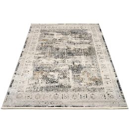 Teppich &raquo;COLORADO CLASSIC&laquo; rechteckig 5 mm H&ouml;he exclusive Musterring DELUXE COLLECTION hochwertig gekettelt Fransen beige Polyacryl, Viskose B : 80cm 