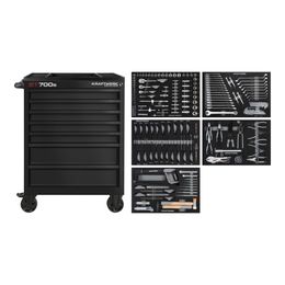 Kraftwerk BT LINE Werkstattwagen BT700s 7 Schubladen schwarz, 194-tlg. (102.107.BLK1)