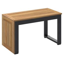Amatio Basic Gartenbeistelltisch, Anthrazit, Akazie, Holz, Metall, Akazie, massiv, rechteckig, C-Form, 70x38x35 cm, Freizeit, Campingzubeh&ouml;r, Campingtische