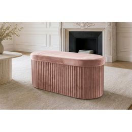Riess Ambiente Faltbare Polsterbank &Eacute;LAN 80cm rosa Samt Sitzbank mit Stauraum Riess-Ambiente Modern Retro Skandinavisch