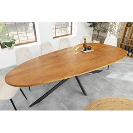 Riess Ambiente Massivholz Esstisch ORGANIC ARTWORK 240cm braun honey finish Akazie oval Riess-Ambiente Konferenztisch Esszimmertisch Industrie & Loft Landhaus...