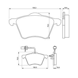 Bosch Bremsbelagsatz, Scheibenbremse 0986424780 f&uuml;r Ford VW