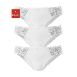 PETITE FLEUR BY LASCANA Jazz-Pants Slips wei&szlig; Gr. 32/34 f&uuml;r Damen. Mit Schleife, Spitze. K&ouml;rpernah. Nachhaltig.