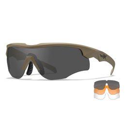 Rogue Comm Taktische Brille mit 3 Gl&auml;sern tan
