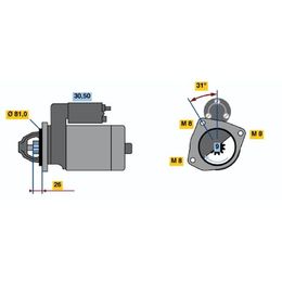 Bosch Starter 0986018960 f&uuml;r Iveco Fiat Peugeot