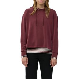 Hoodie s.Oliver, Damen, Gr. 42, dunkelrot, Sweatware, Obermaterial: 47% Modal, 41% Polyester, 12% Elasthan, unifarben, regular fit Po-bedeckend, ohne Ausschnitt, Rippb&uuml;ndchen, Sweatshirts Hoodie, mit Kapuze