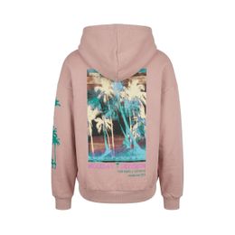 Kapuzenpullover Just Rhyse "Just Rhyse Just Rhyse Night in Paradise Hoody", Damen, Gr. XS, rosa (duskrose), 100% Baumwolle, mehrfarbig, relaxed fit, ohne Ausschnitt, Pullover Kapuzenpullover