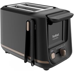 Tefal Toaster "TT5338 Includeo", schwarz, B:17,2cm H:18,8cm T:27,3cm, Toaster, Magnetzange, 7 Br&auml;unungsstufen, Kr&uuml;melschublade, Anhebevorrichtung