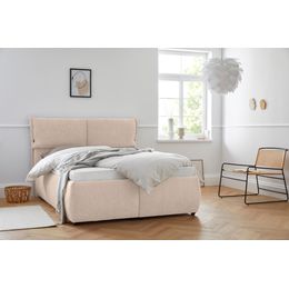 Polsterbett OTTO HOME "Jenson", beige, B:168cm L:225cm, Struktur weich (85% Polyester/15% Nylon), Betten, Polsterbett, als Bettgestell oder mit 3 Matratzenarten und H&auml;rtegraden